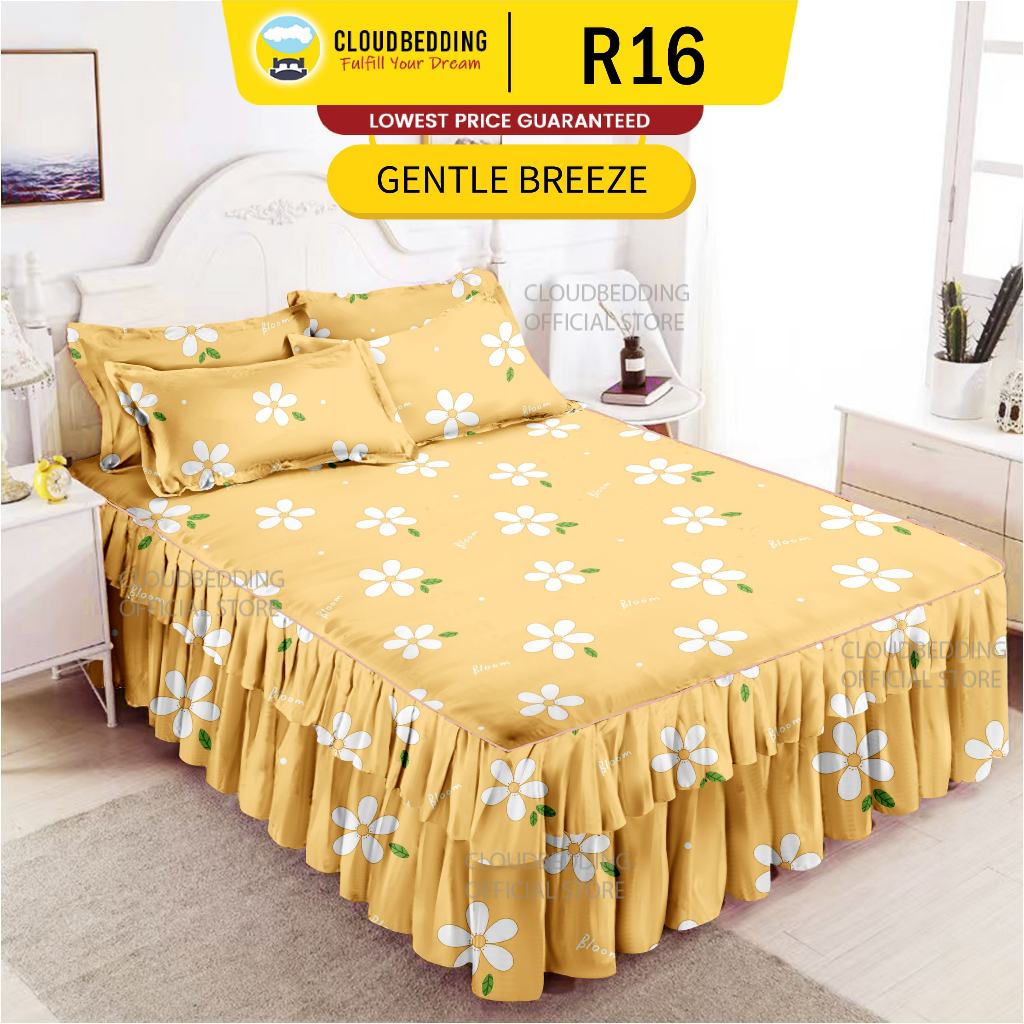 3IN1 Cadar Ropol Set Super Single/Queen /King Bedsheet 3IN1 Bed Skirt ...