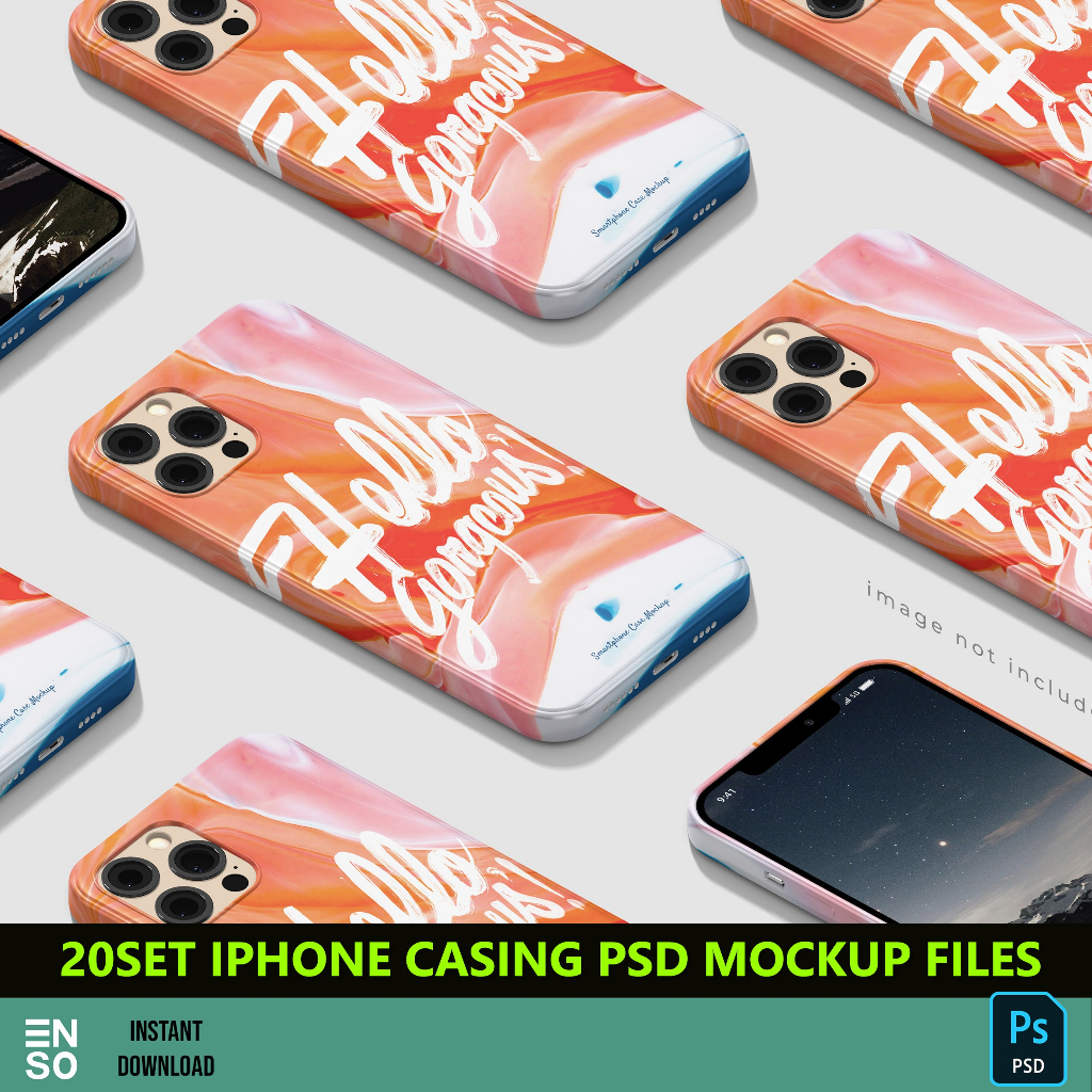 20-Set PSD Iphone Casing Mockup Template | High Quality Editable PSD ...
