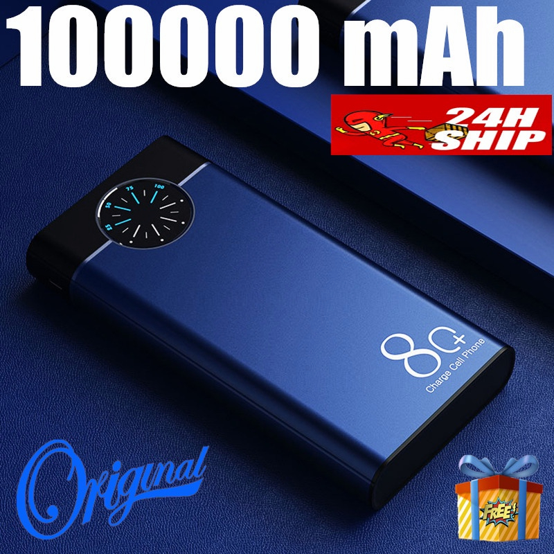 (Malaysia Stock) Portable 100000mAh Powerbank Clock Digital Display ...