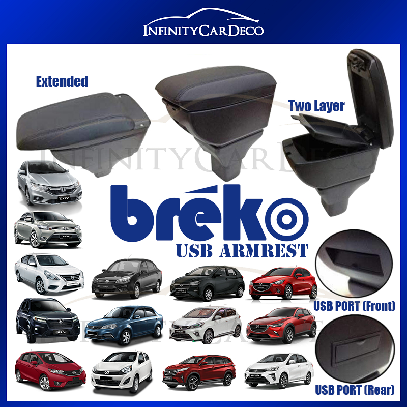 High Quality BREKO USB PVC Armrest Leather Stitching For Myvi Aruz Axia ...