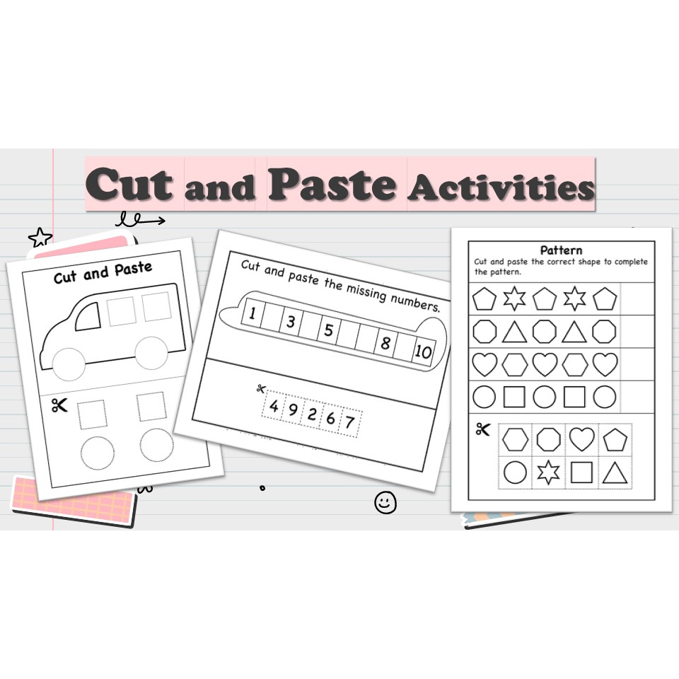 [PRE059] 83 pages Cut and Paste Activities Worksheet for Pre-school PDF ...