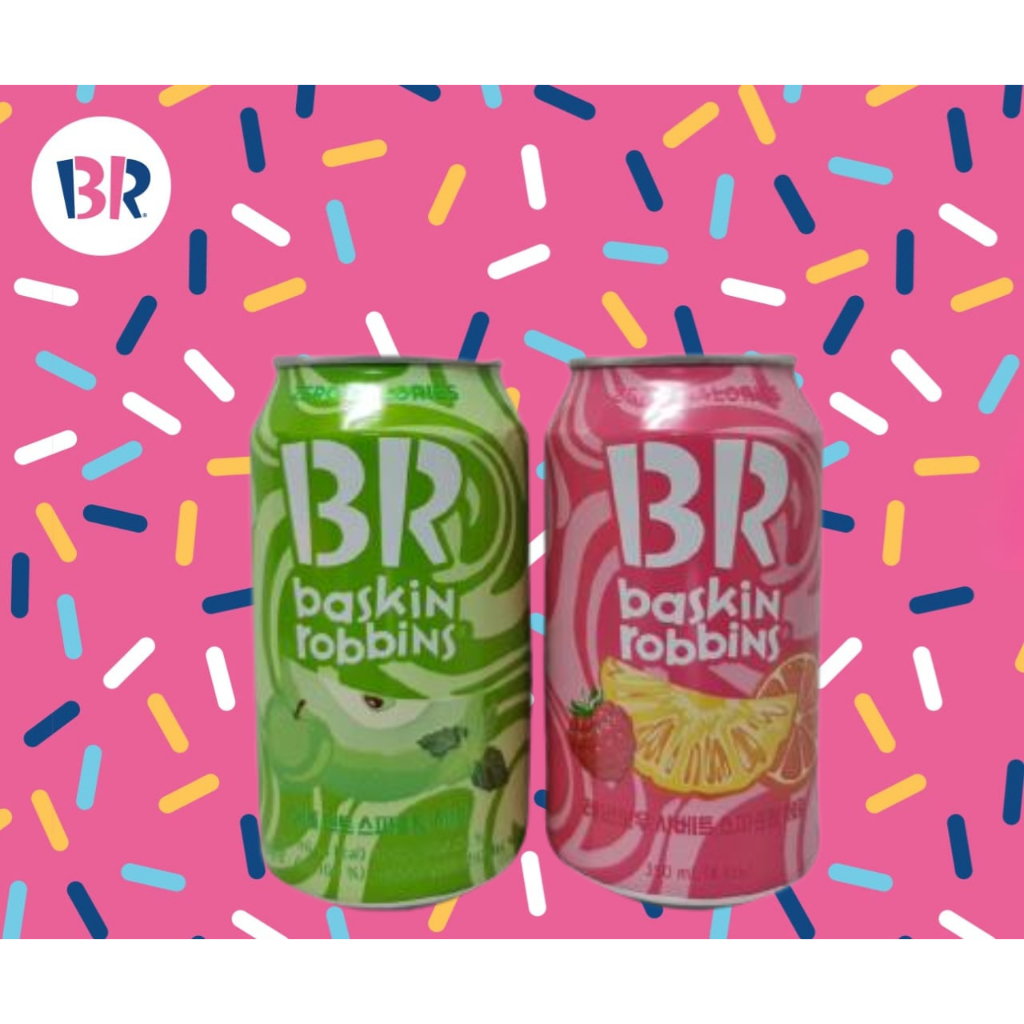 【Korea Baskin Robbins】Sparkling Zero Rainbow Sherbet | Apple Mint Drink 350ML | Shopee Malaysia