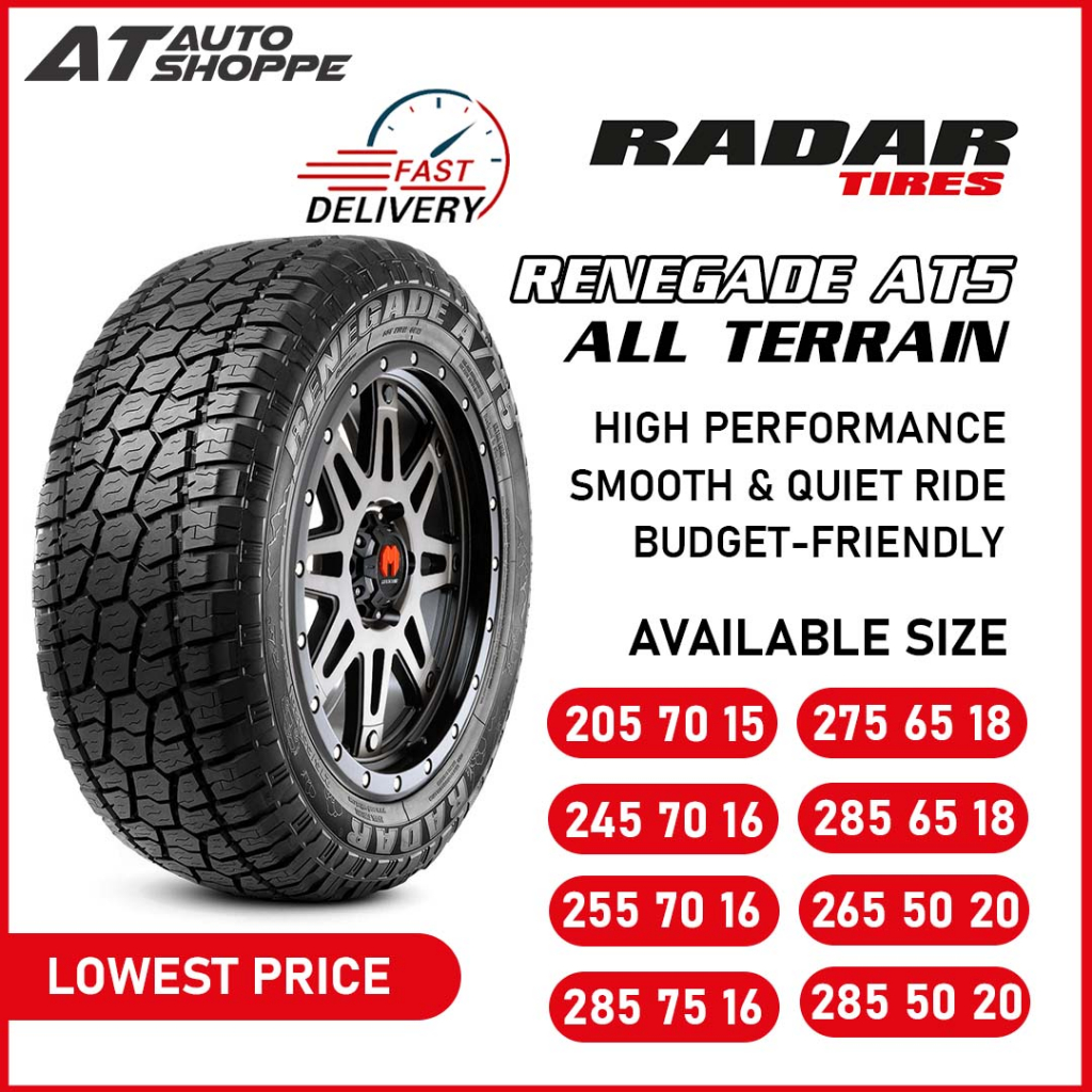 RADAR RENEGADE TYRE AT5 AT TAYAR 245 70 16 255 70 16 285 75 16 275 65 ...