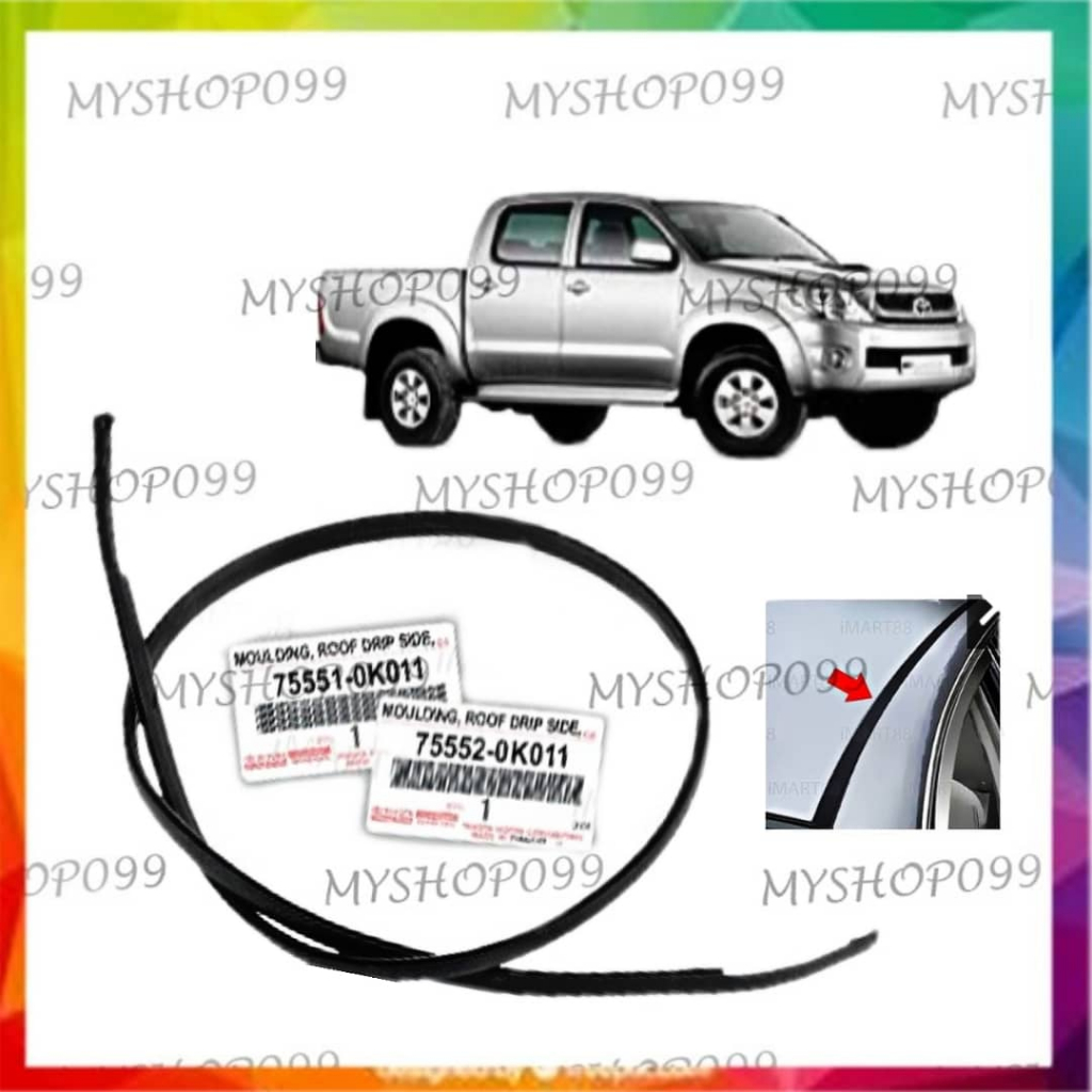 Toyota Hilux 05'-15' Kun25 ROOF MOULDING LINING RUBBER OUTER STRIP ...