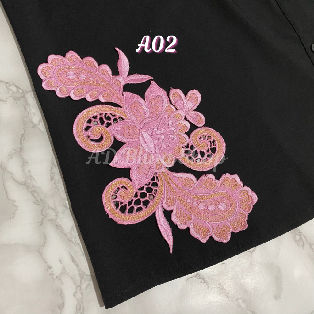 Bunga Sulam Tampal Embroidery Flower Patch Hotfix Iron On Aksesori ...