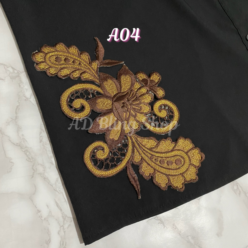 Bunga Sulam Tampal Embroidery Flower Patch Hotfix Iron On Aksesori ...