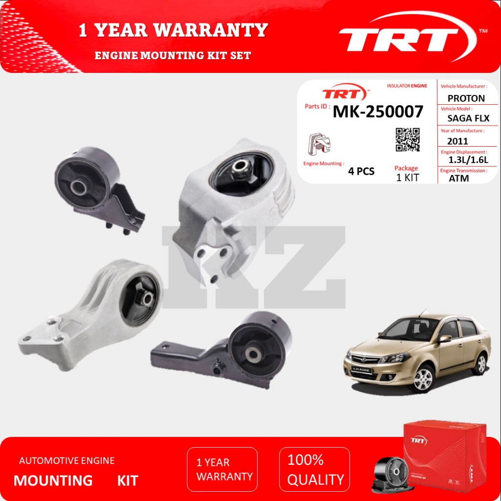 PROTON SAGA FLX 1.3 / 1.6 AUTO ENGINE MOUNTING KIT TRT 1 SET 4PCS 1 YEAR WARRANTY !!! | Shopee ...
