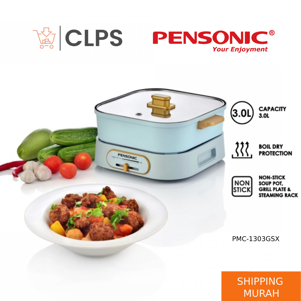 Pensonic 3L Multi Cooker PMC-1303GSX Steamboat Food Steamer BBQ Grill ...