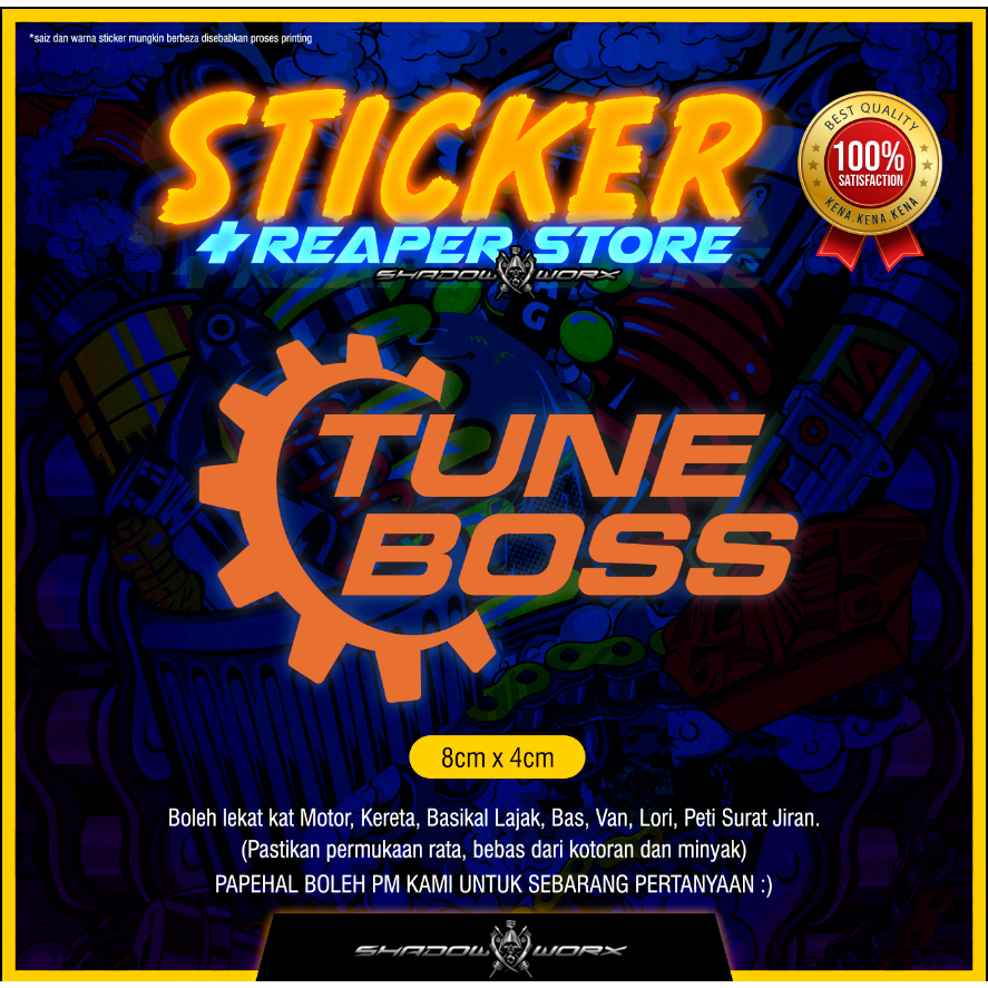 STICKER TUNE BOSS CUTTING / PANTUL CAHAYA | Shopee Malaysia