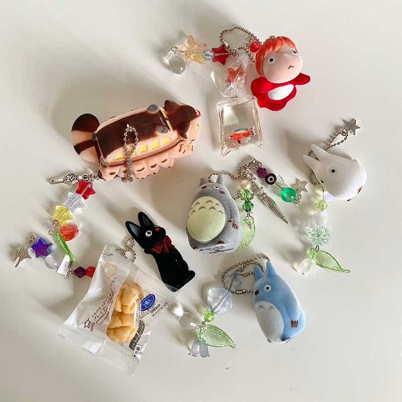 Studio Ghibli Charms Beaded Keychain Ponyo Totoro Kiki Delivery ...