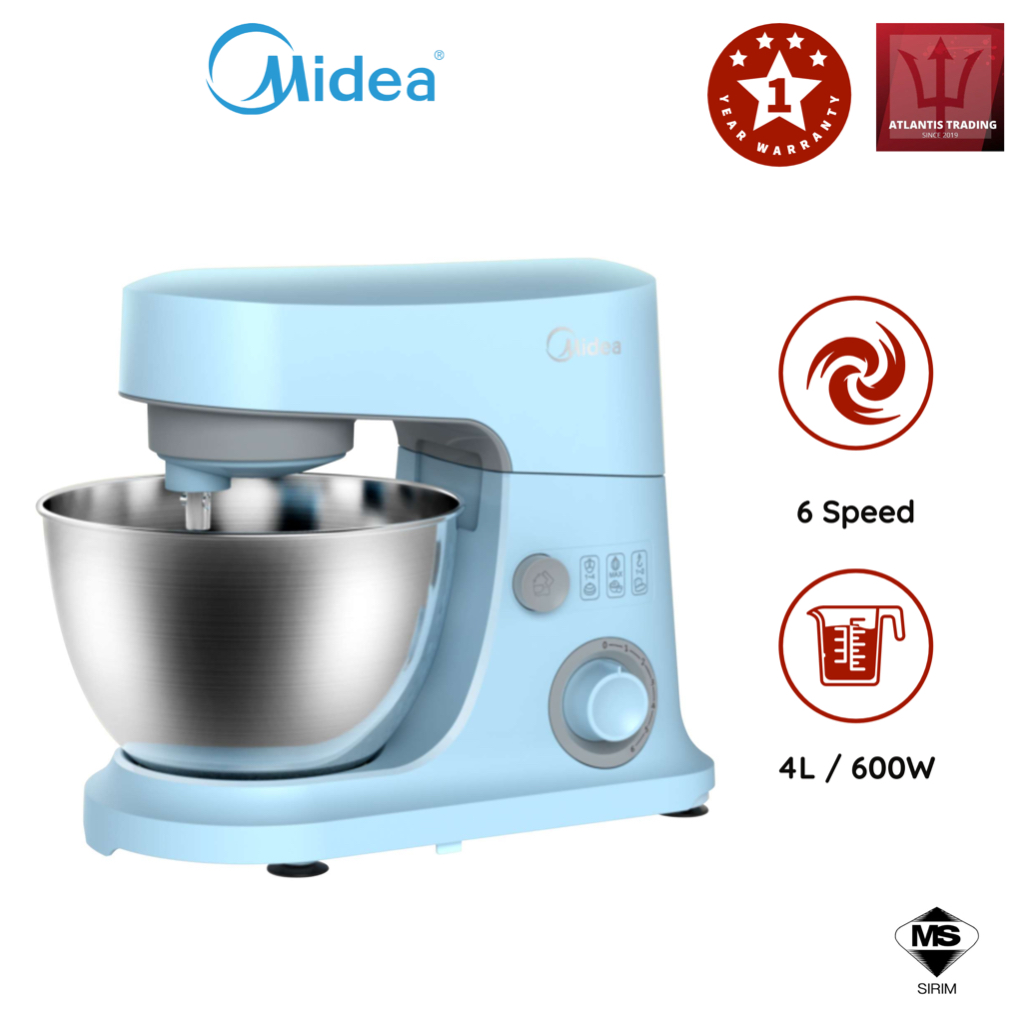 Midea 4L 6 Speed Stand Mixer MSM-400BL | Shopee Malaysia