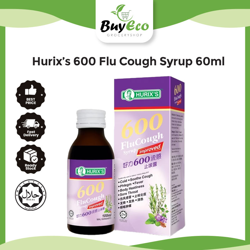 Hurix’s 600 Flu Cough Syrup 60ml | Shopee Malaysia