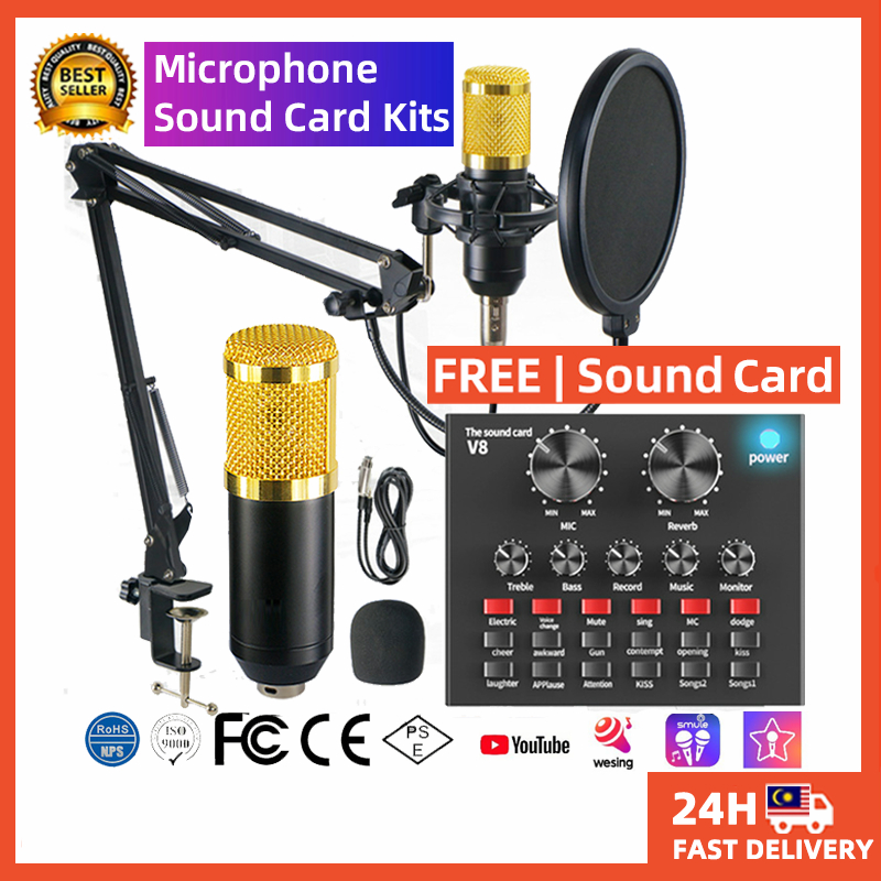 Microphone Professional Condenser Microphone with Sound Cards Studio ...