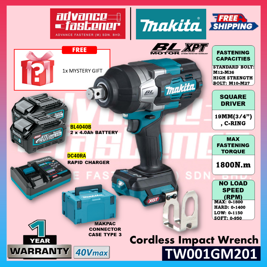 MAKITA TW001 40V Cordless Impact Wrench 19 mm (3/4") | Shopee Malaysia