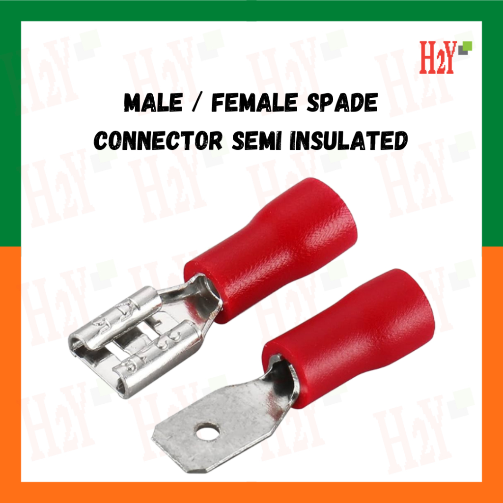MALE / FEMALE SPADE CONNECTOR SEMI INSULATED | Shopee Malaysia