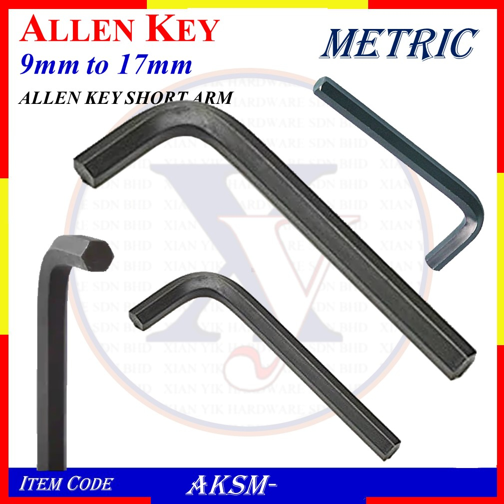 AKSM- 9mm TO 17mm HEX ALLEN KEY SHORT ARM ALLEN KEY | Shopee Malaysia