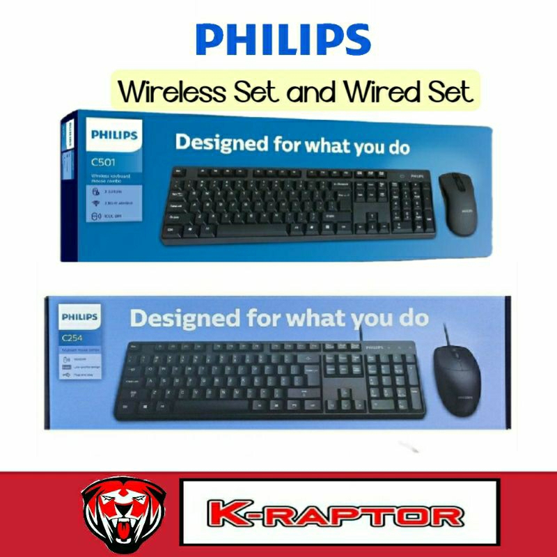 PHILIPS C254 WIRED KEYBOARD AND MOUSE COMBO SET | Shopee Malaysia
