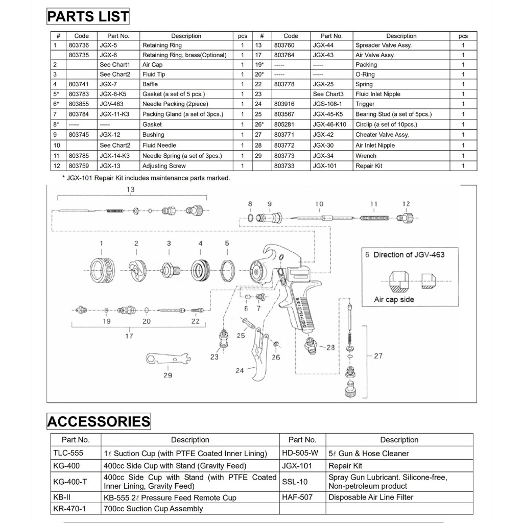( DEVILBISS ) 💯ORIGINAL💯DEVILBISS JGX502 Spray gun spare part | Shopee ...