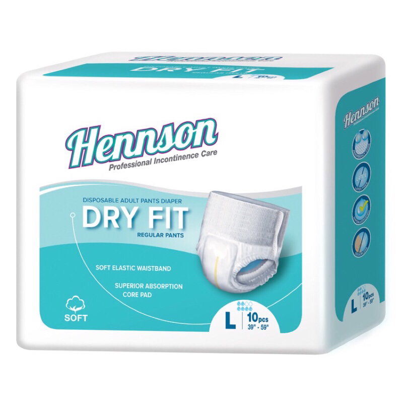 HENNSON DRY FIT ADULT DISPOSABLE PANTS DIAPERS 10'S ( M | L ) | Shopee ...