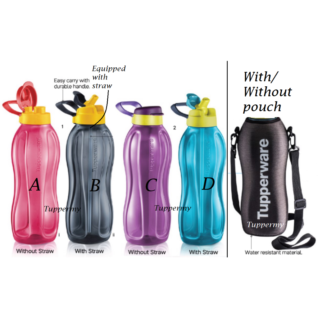 **Tupperware Eco Bottle 1.5L [With/Without Straw]/[With/Without Pouch ...