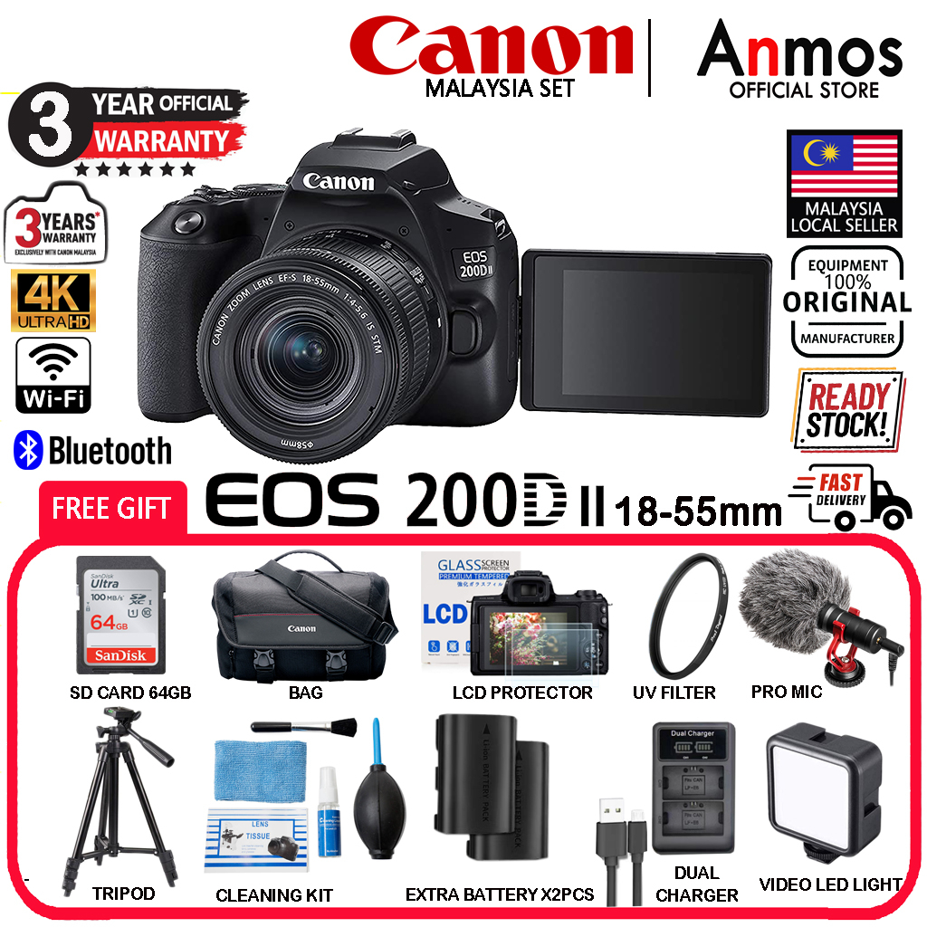 Canon EOS 200D Mark II / 200D II + 18-55mm STM Lens (Canon Malaysia ...