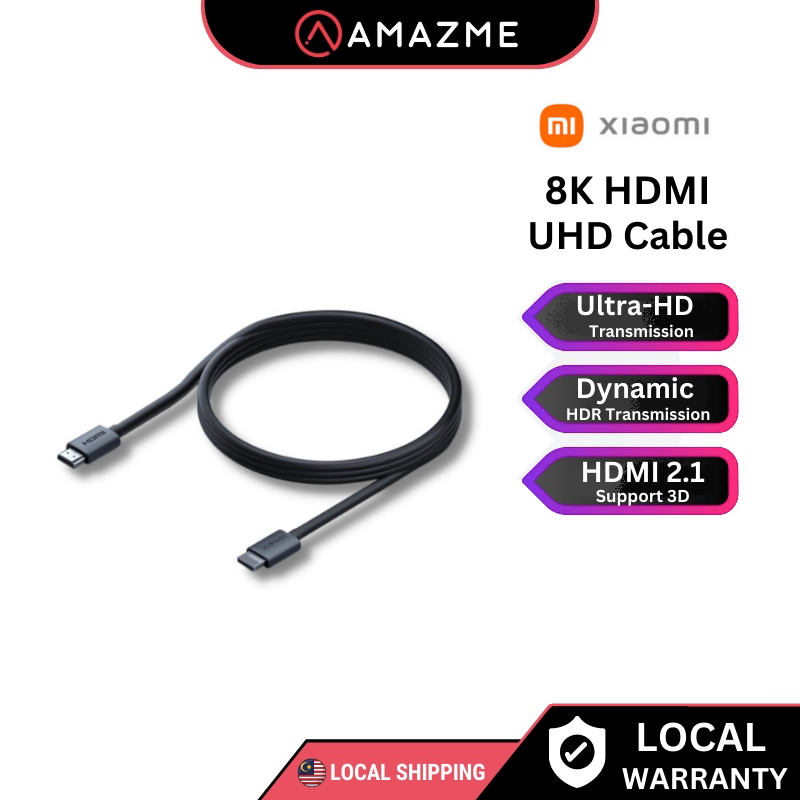 Xiaomi Mi 8K HDMI 2.1 Ultra HD Data Cable supports 3D + Dynamic HDR ...