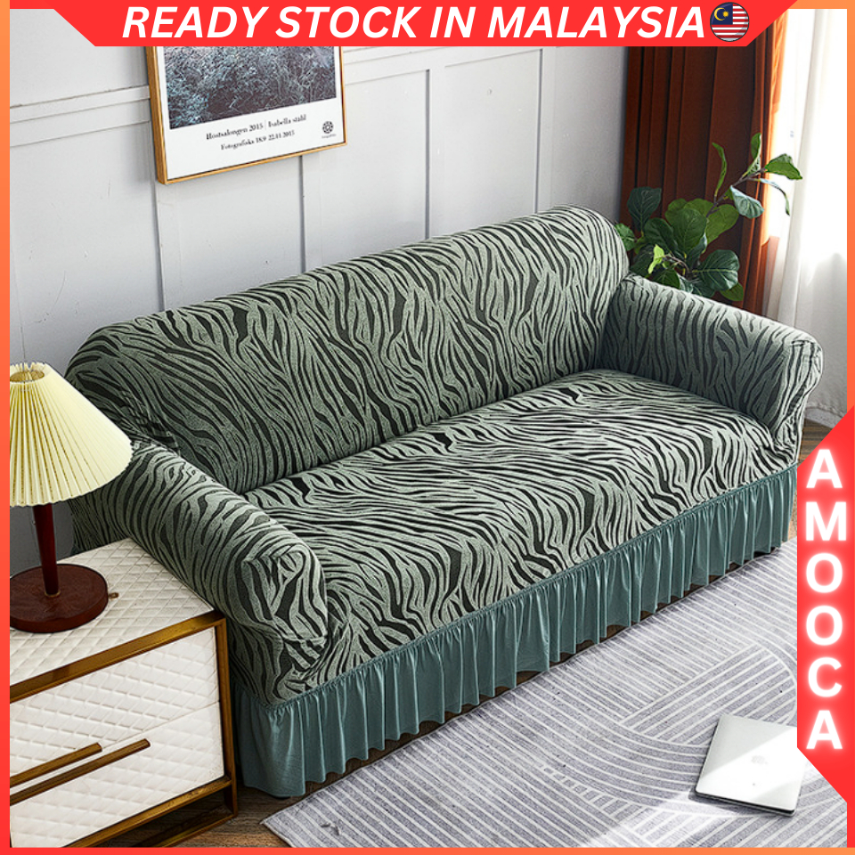 Sofa Cover Belang Kucing Anti Cat Scratch L Shape Cover Sofa Sarung ...