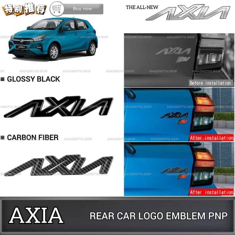AMAZING PERODUA NEW AXIA 2023-2024 CAR AXIA LOGO EMBLEM FRAME COVER ...