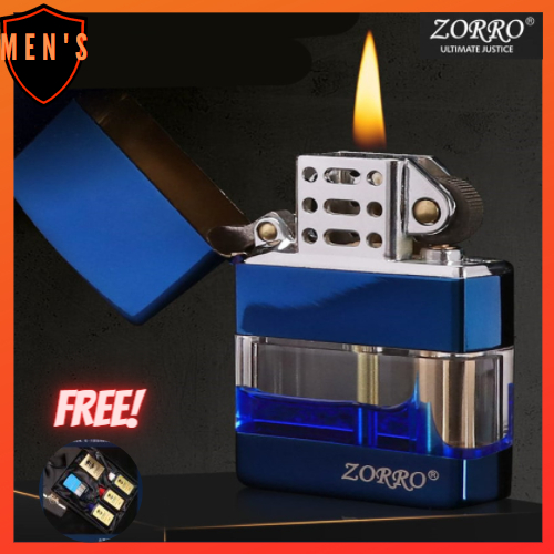CJZ (READY STOCK) ZORRO Copper shell kerosene Lighter Rocker ignition ...