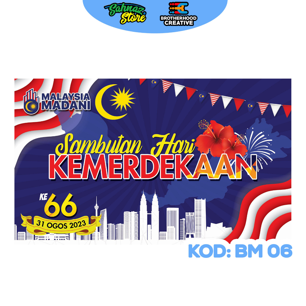 Banner merdeka malaysia madani 2023 - 66tahun merdeka | Shopee Malaysia