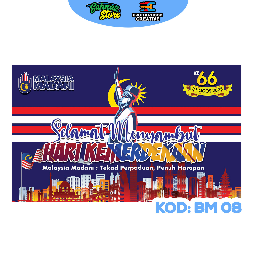 Banner merdeka malaysia madani 2023 - 66tahun merdeka | Shopee Malaysia