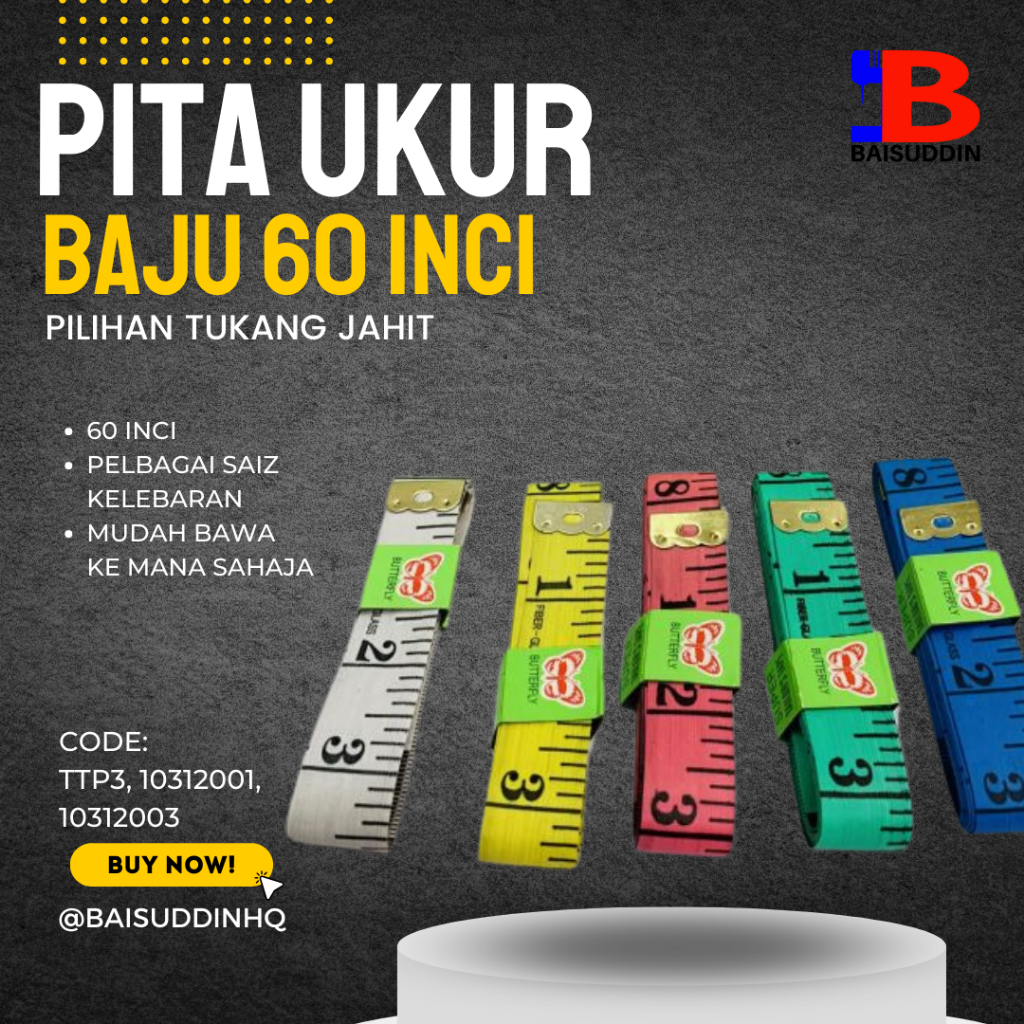 Tali Tape Pita Ukur Baju 60 inci / Good Quality Body Measuring Tape ...