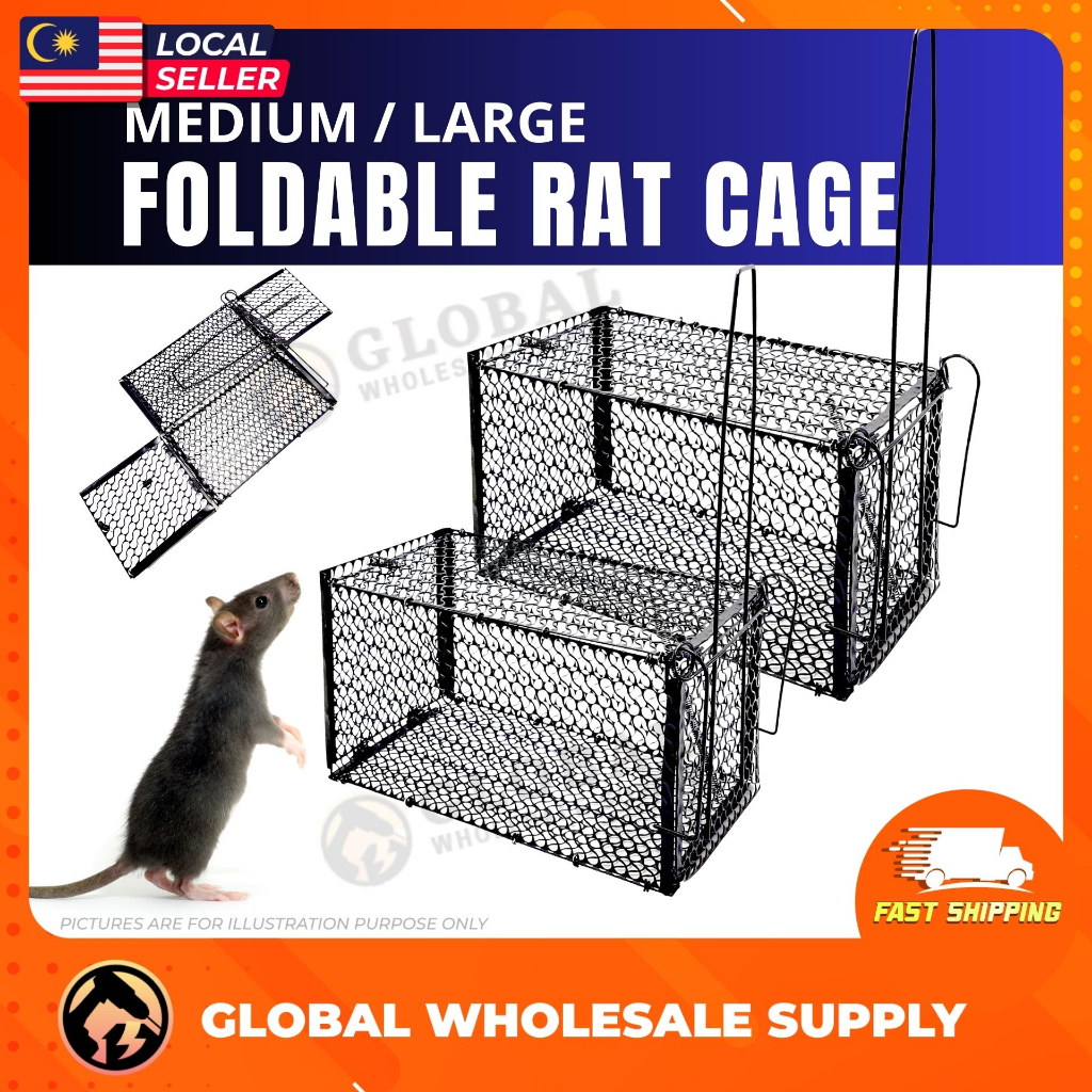 FOLDABLE Rat Trap Cage Perangkap Tikus Mouse Trap Cage Small Animals ...