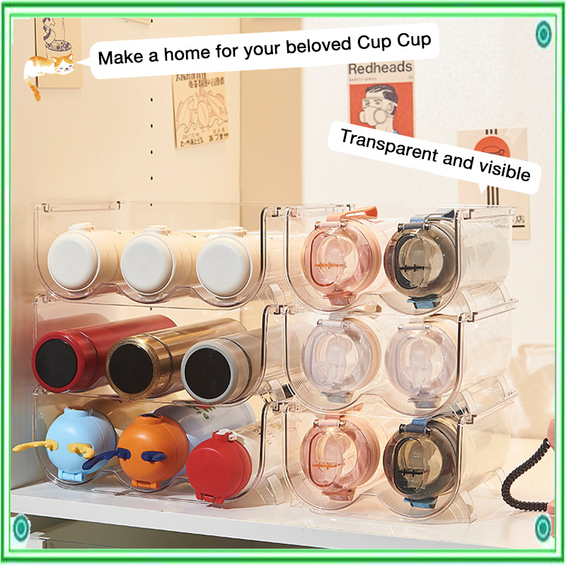 Stackable Water Bottle Organizer Clear Cup Holder Home Office Hotel ...