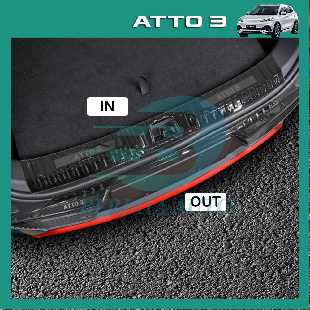 BYD Atto 3 2022-Current Rear Bumper Protector - Out Or In Titanium ...