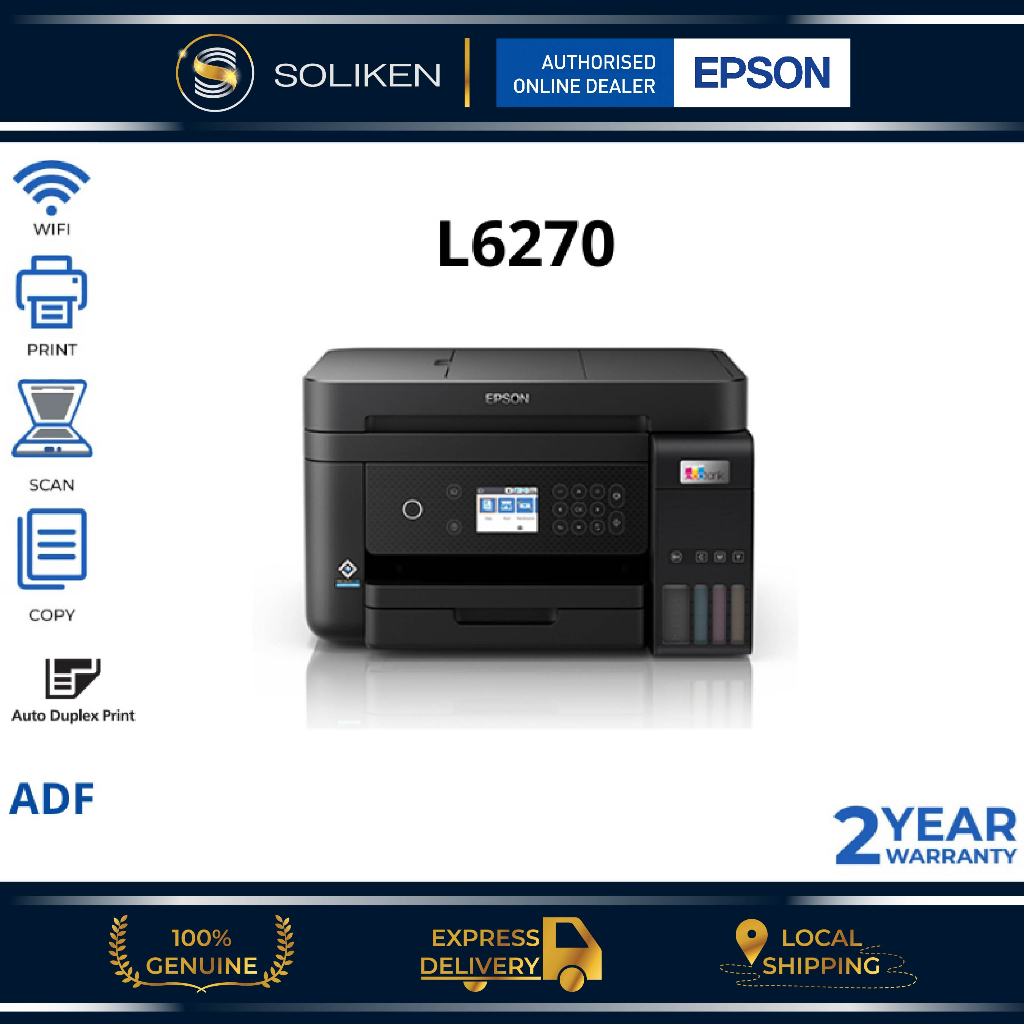 Epson EcoTank L6270 A4 Wi-Fi Duplex All-in-One Ink Tank Printer with ...