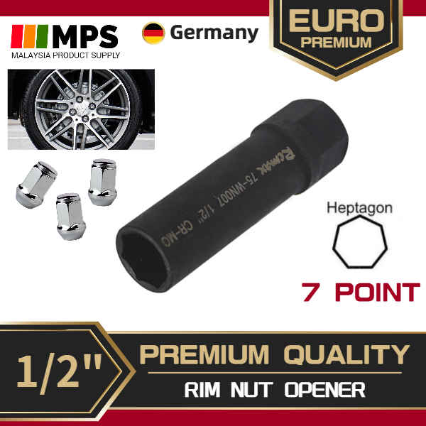 1/2 INCH 7POINT CR-MO IMPACT SOCKET 7PT 7 POINT HEPTOGEN NUT OPENER 7 ...