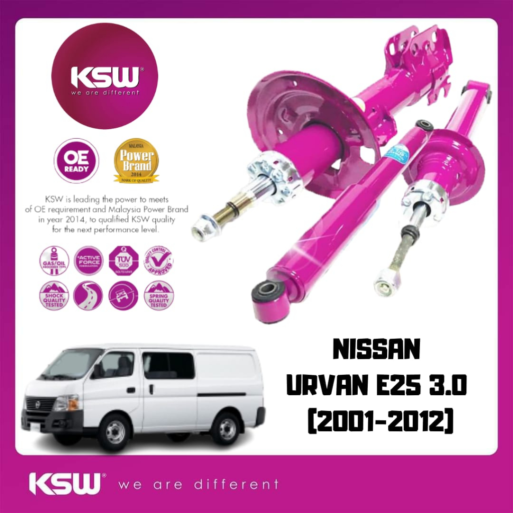 KSW HEAVY DUTY GAS ABSORBER NISSAN URVAN E25 FRONT AND REAR | Shopee ...
