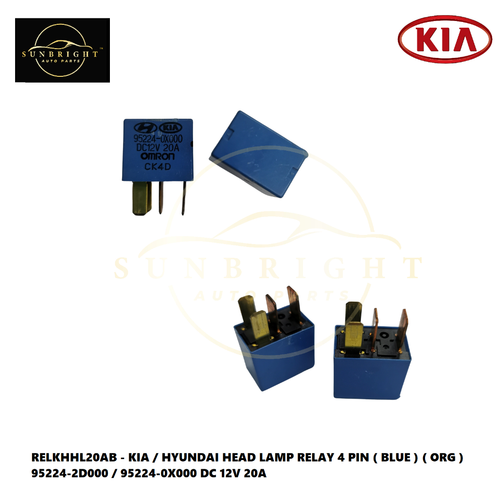 KIA / HYUNDAI HEAD LAMP RELAY 4 PIN ( BLUE ) ( ORG ) 95224-2D000 ...