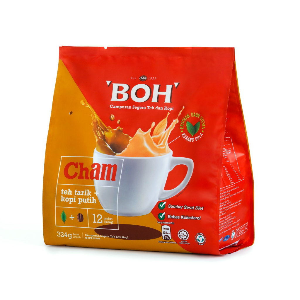 BOH Cham - Teh Tarik + White Coffee (12s) / BOH CHAM - Teh Tarik + Kopi ...