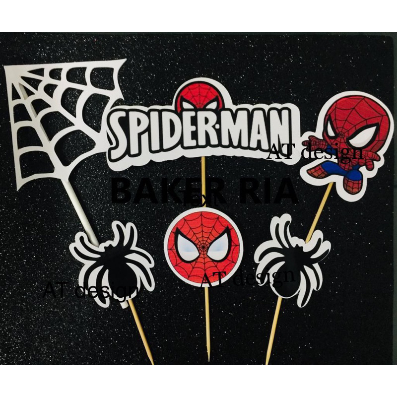 Spider-Man paper cake topper | Shopee Malaysia