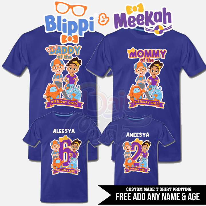 [Kids] BLIPPI & MEEKAH Tshirt Birthday Budak Baby Boy Kids Boy Girl ...