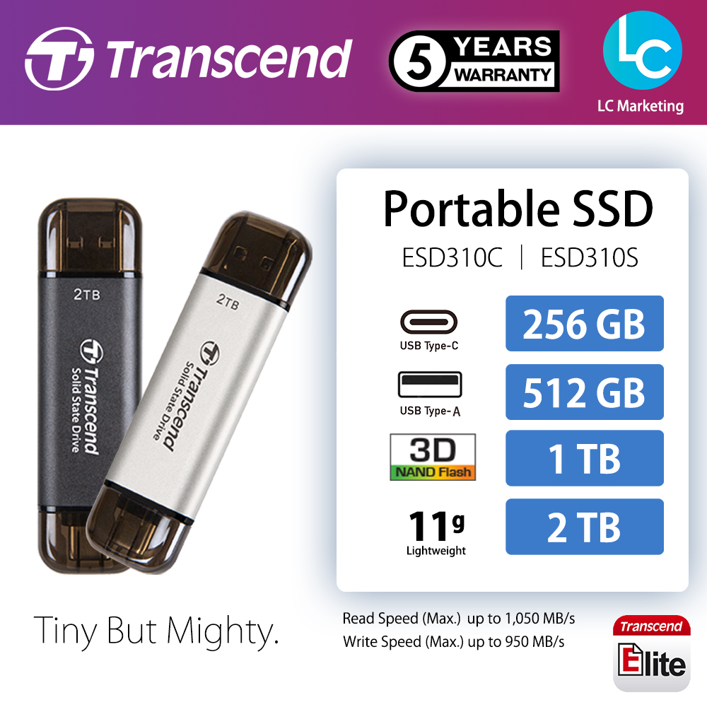 Transcend SSD ESD310 ( ESD310C ESD310S ) Dual USB 10Gbps Portable OTG ...