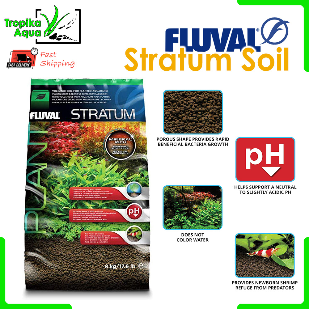 Fluval Stratum (1kg repack) - aquarium plant aqua soil tanah | Shopee ...