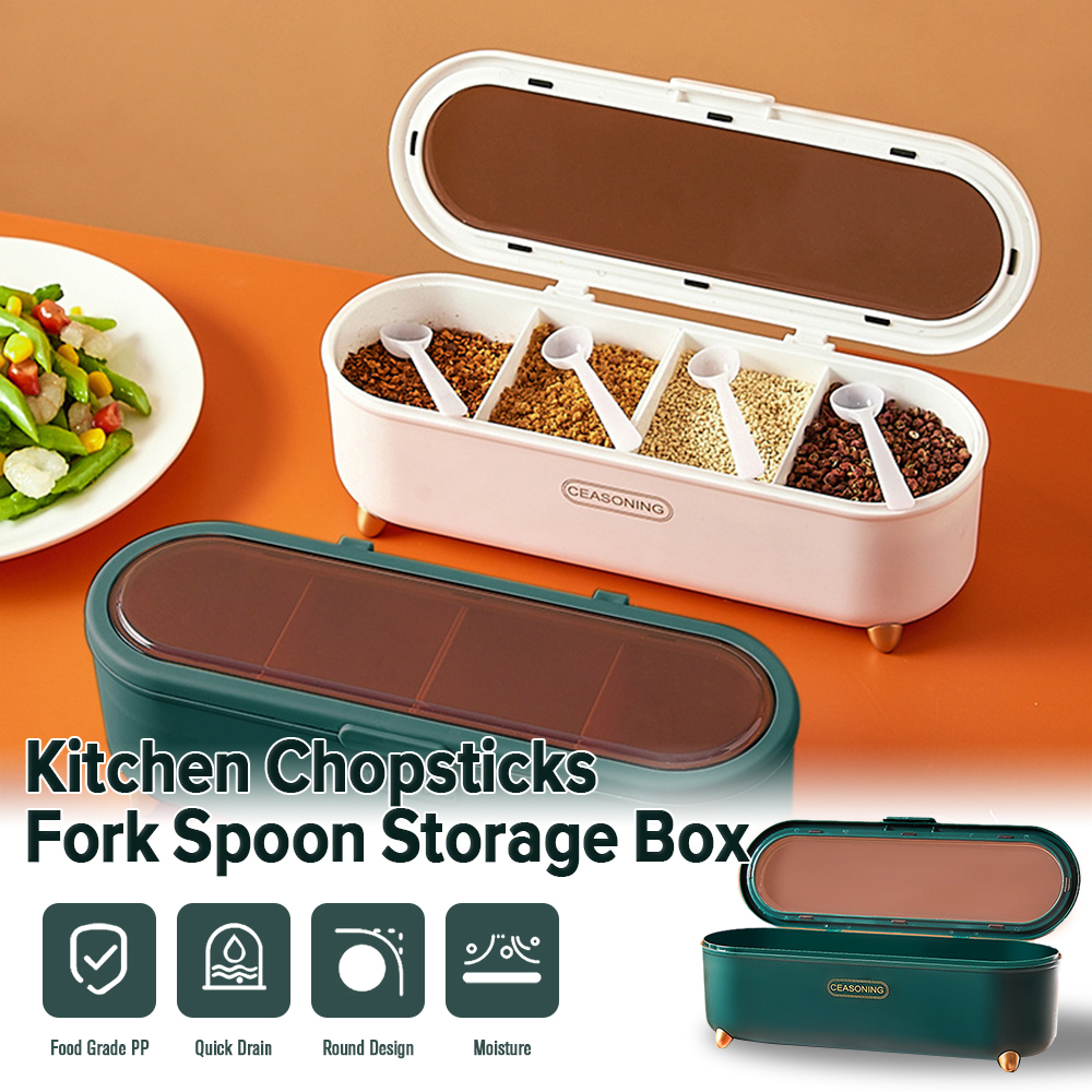 Kitchen Chopsticks Fork Spoon Storage Box Organizer Drainer Holder With ...