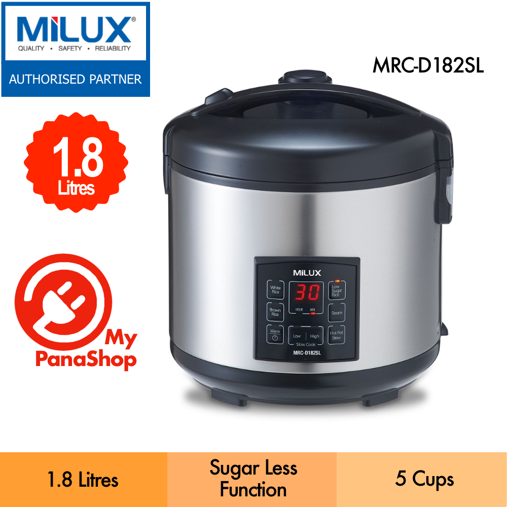 Milux Sugar Less Healthy Digital Rice Cooker (1.8L) MRC-D182SL / MRC ...