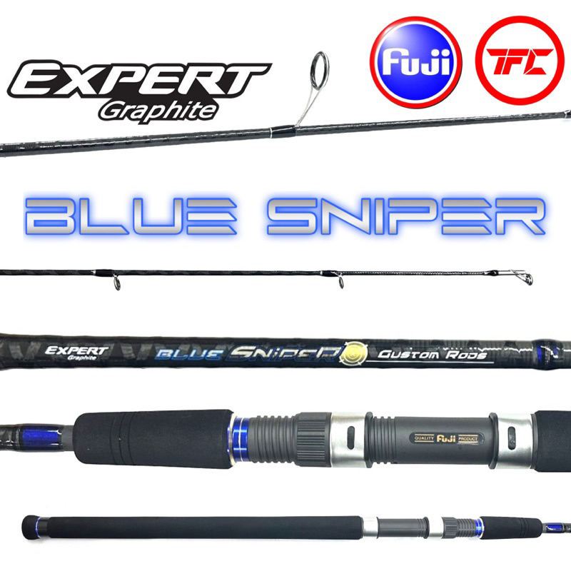 EXPERT GRAPHITE Blue Sniper X Series Custom Fishing Spinning Rod Heavy ...