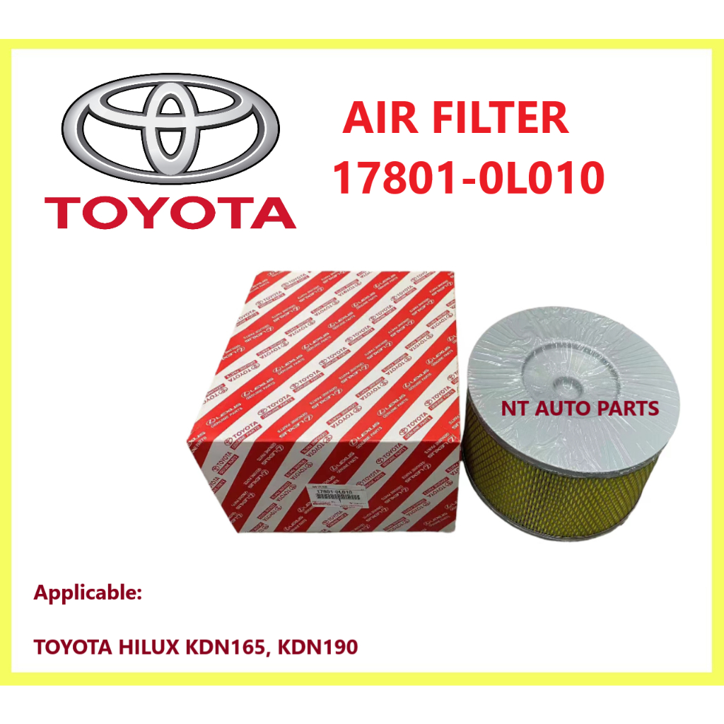 100% Original Toyota Engine Air Filter Cleaner 17801-0L010 Hilux SR ...