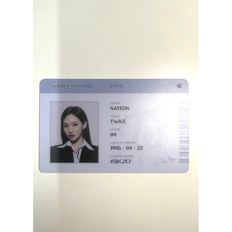 TWICE Formula Of Love FOL Scientist Official ID Photocard | Shopee Malaysia