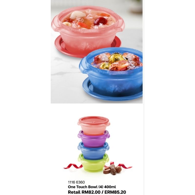 Tupperware One touch bowl 400ml | Shopee Malaysia